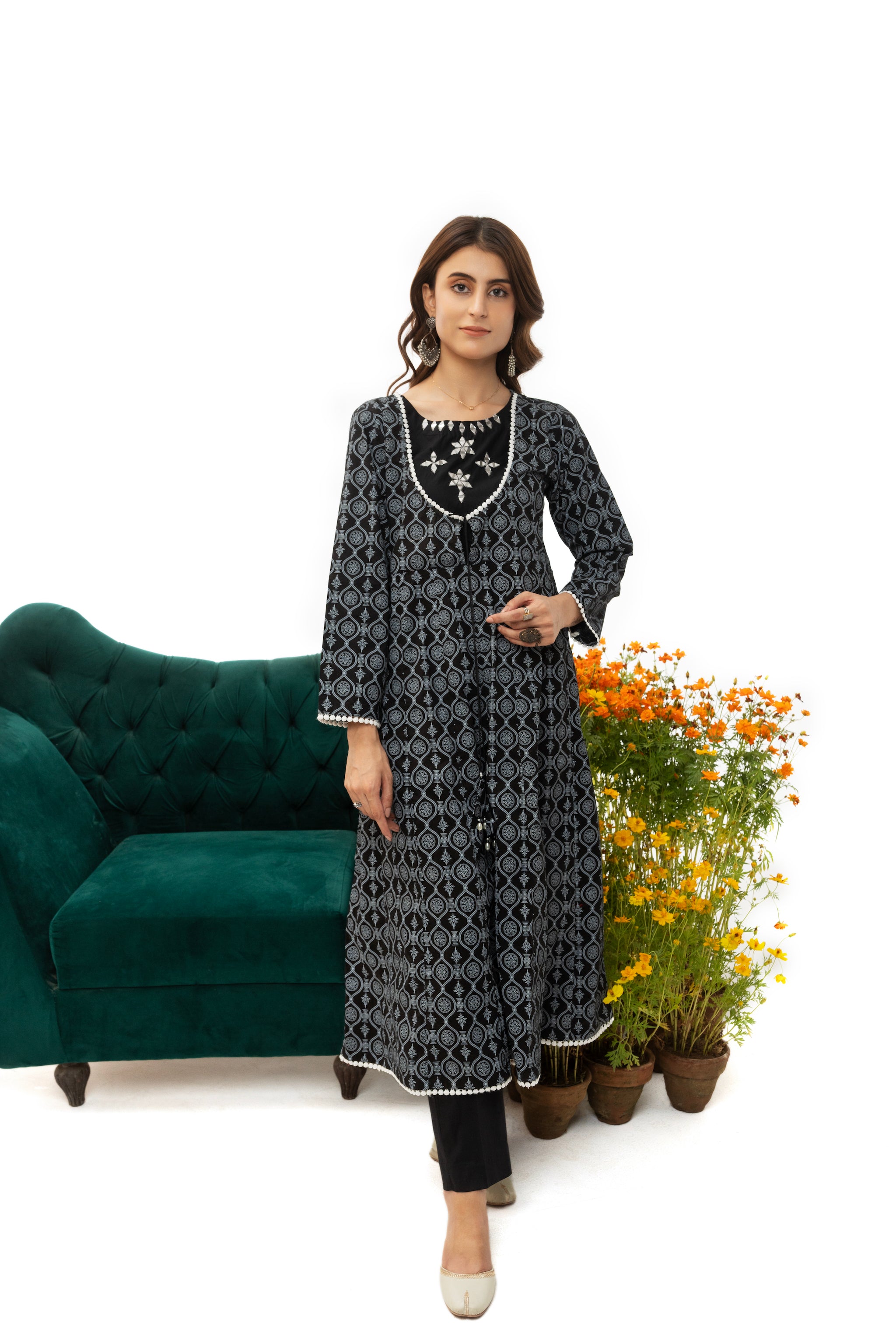 2 PIECE - EMBROIDERED COTTON SHIRT TROUSER BY ARFA RIWAJ – ArfaRiwaj
