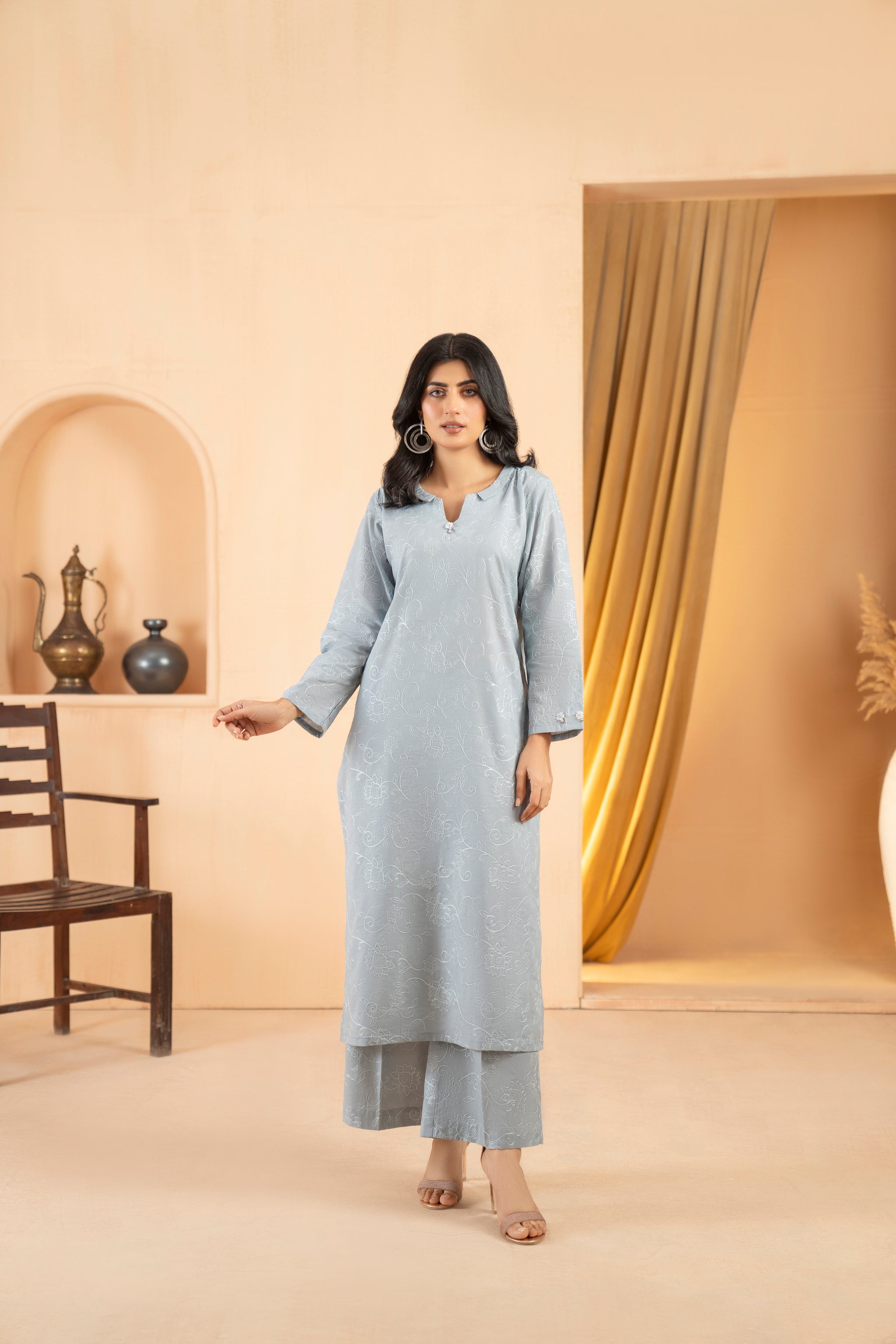 2-Piece Cotton Embroidered Suit-(Pret) BY ARFA RIWAJ – ArfaRiwaj